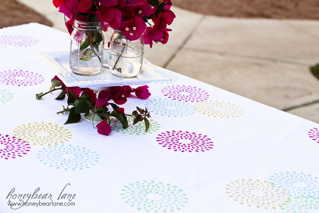 Spring Tablecloth Tutorial with Martha Stewart Crafts - Honeybear Lane