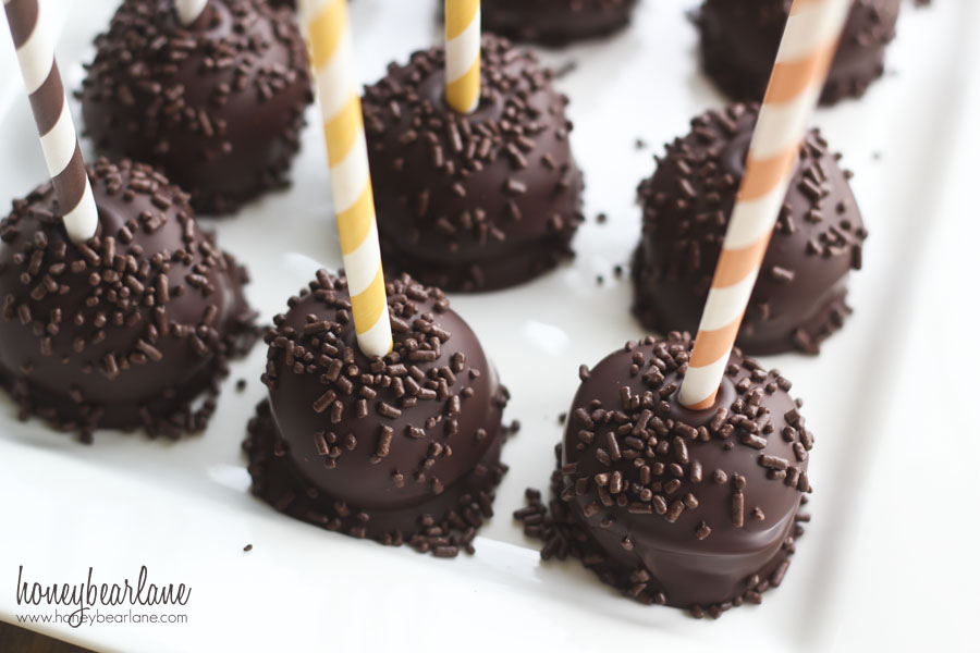 No Bake Peanut Butter Cake Pops - Honeybear Lane