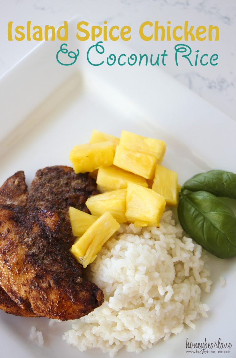 Island Spice Chicken and Coconut Rice - Honeybear Lane
