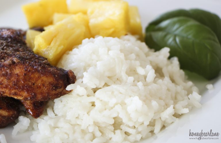 Island Spice Chicken and Coconut Rice - Honeybear Lane