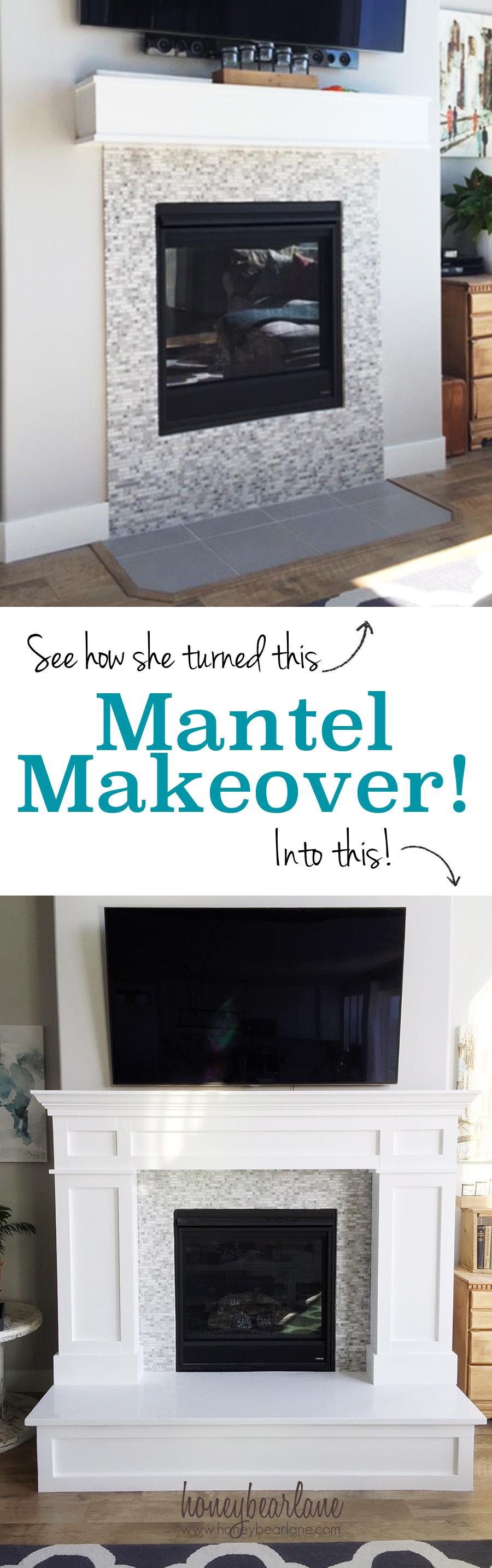 Fireplace Mantel Makeover Part 2 - Honeybear Lane