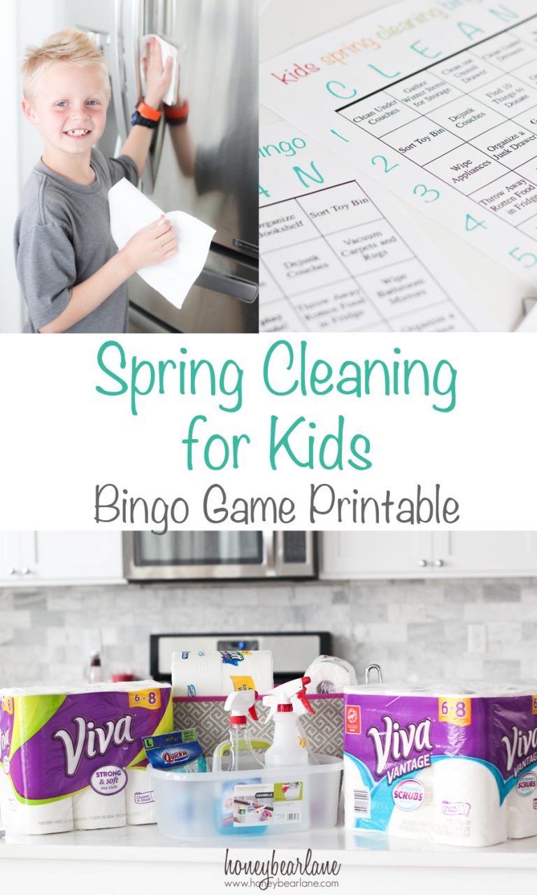 Kids Spring Cleaning Bingo Game - Honeybear Lane