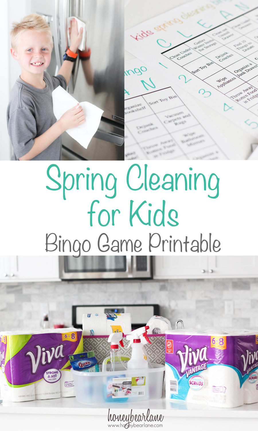 Kids Spring Cleaning Bingo Game - Honeybear Lane