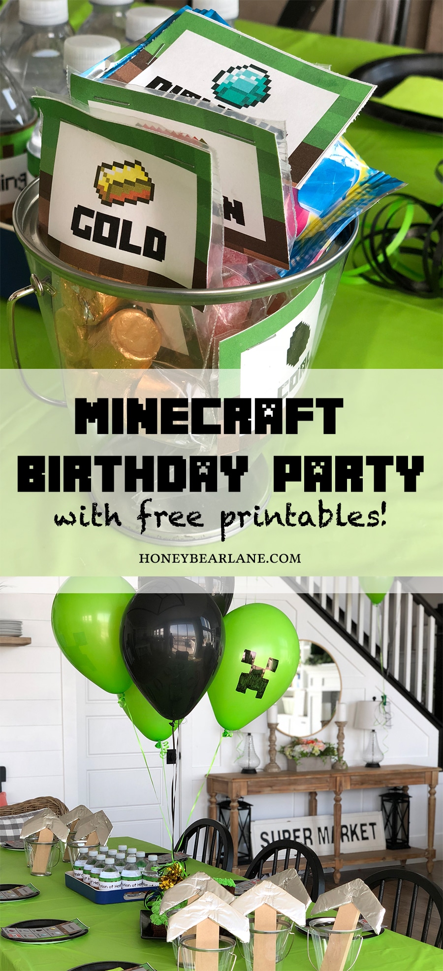 Minecraft Birthday Party with Free Printables - Honeybear Lane