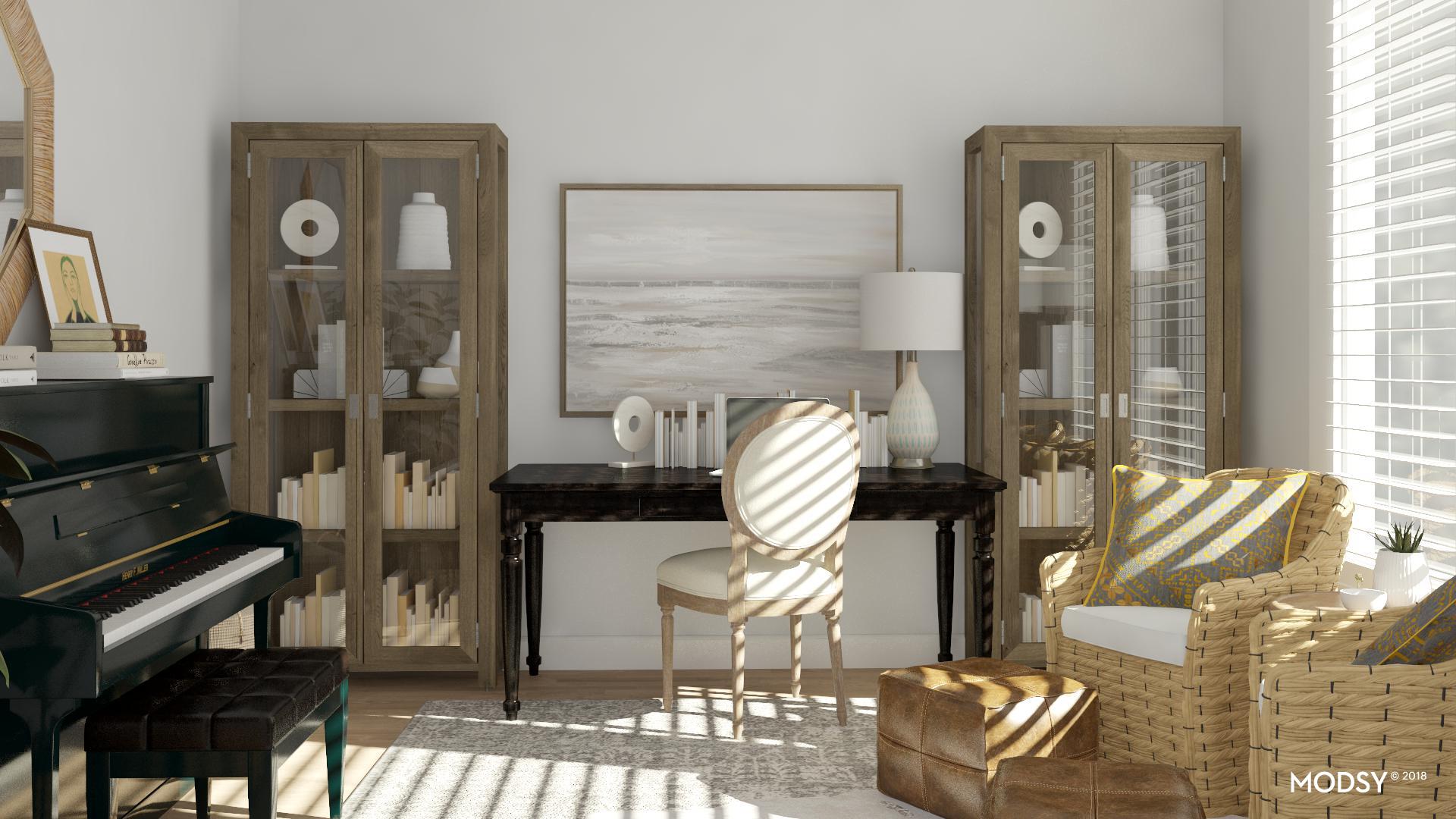 Front Room Office Mockup & Modsy Review - Honeybear Lane