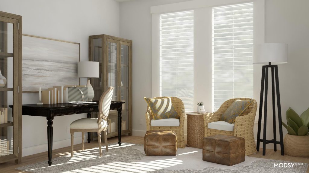 Front Room Office Mockup & Modsy Review - Honeybear Lane