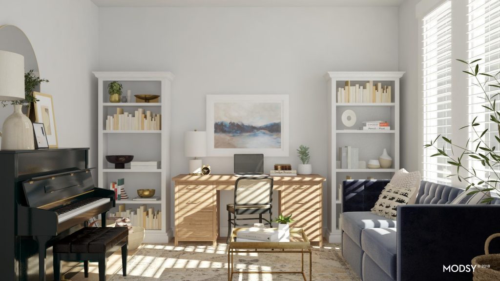 Front Room Office Mockup & Modsy Review - Honeybear Lane