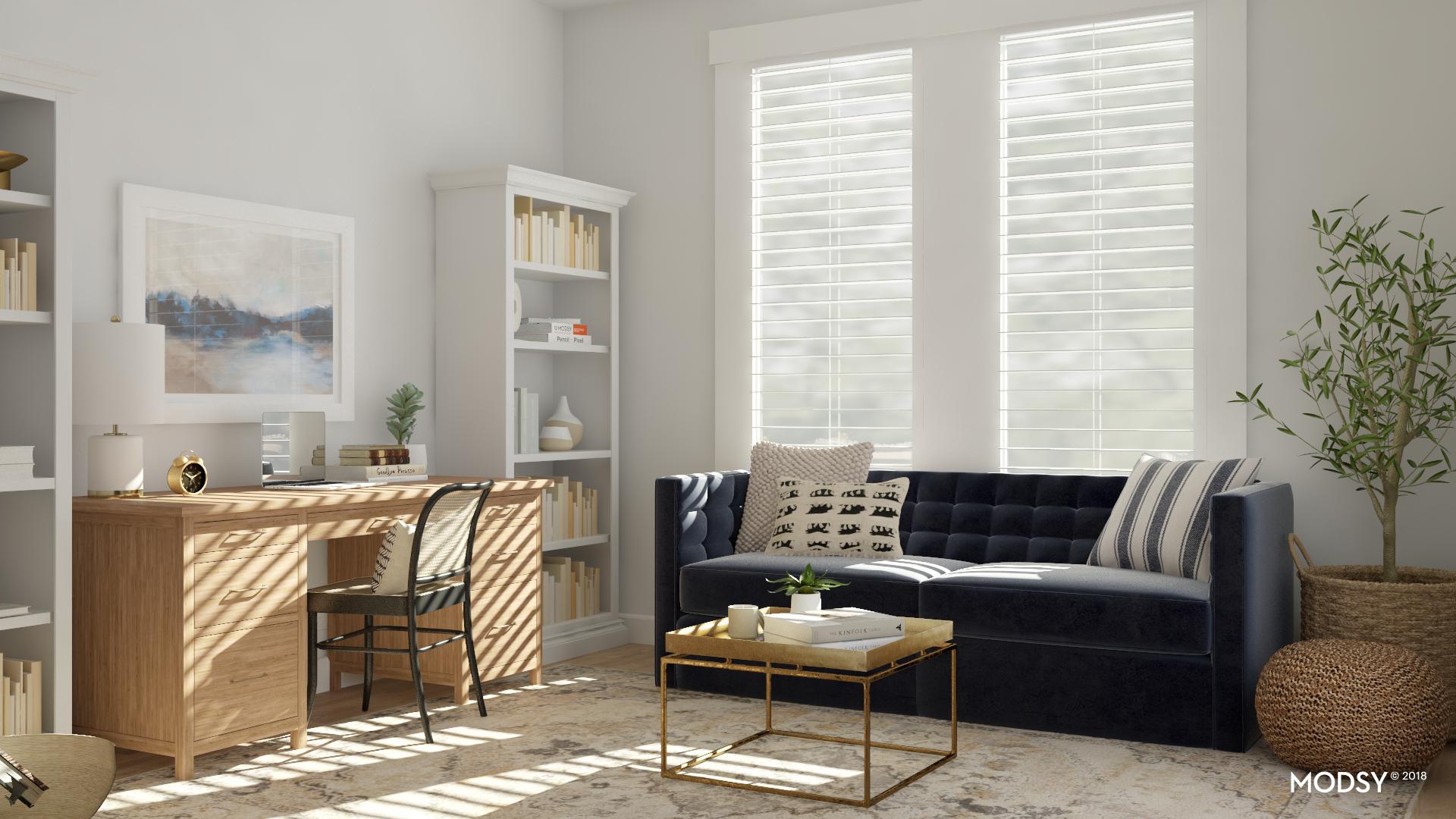 Front Room Office Mockup & Modsy Review - Honeybear Lane