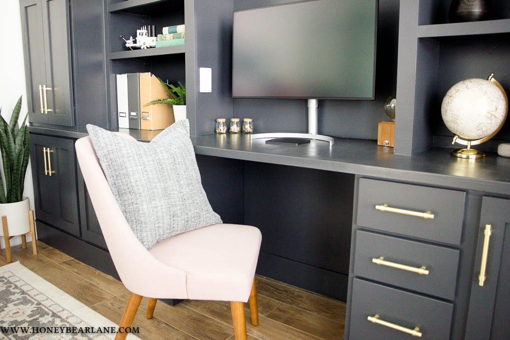 My Gorgeous DIY Office Built ins Reveal - Honeybear Lane