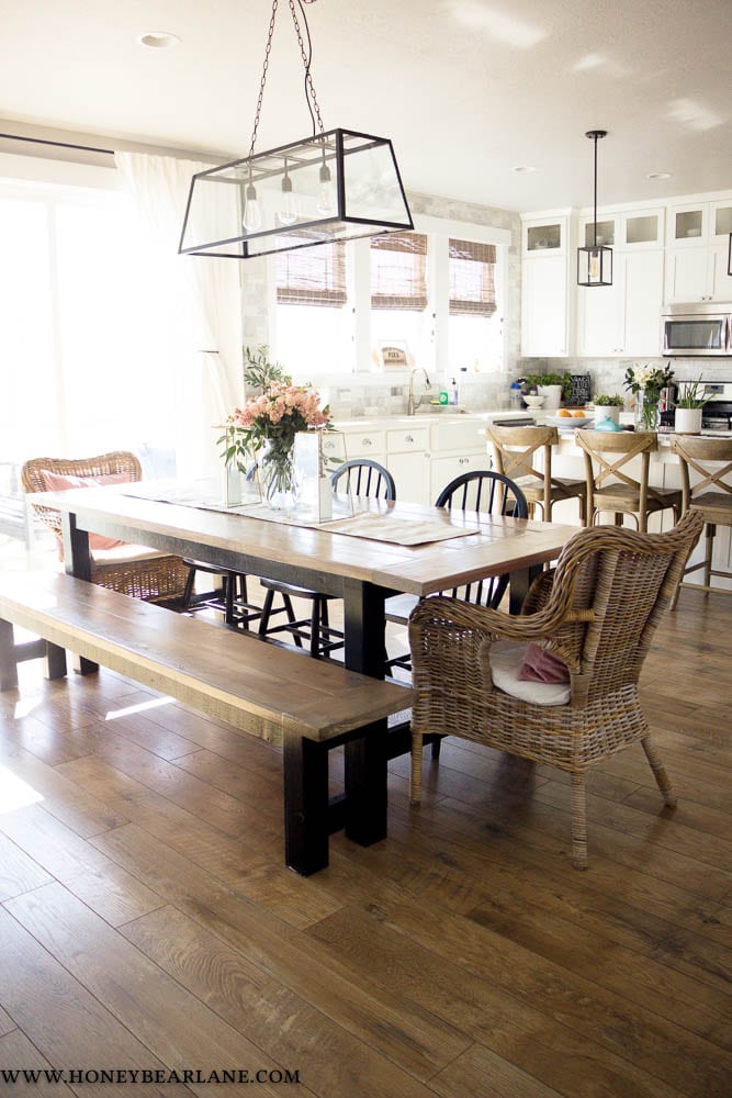 Black and Wood Dining Table Update - Honeybear Lane