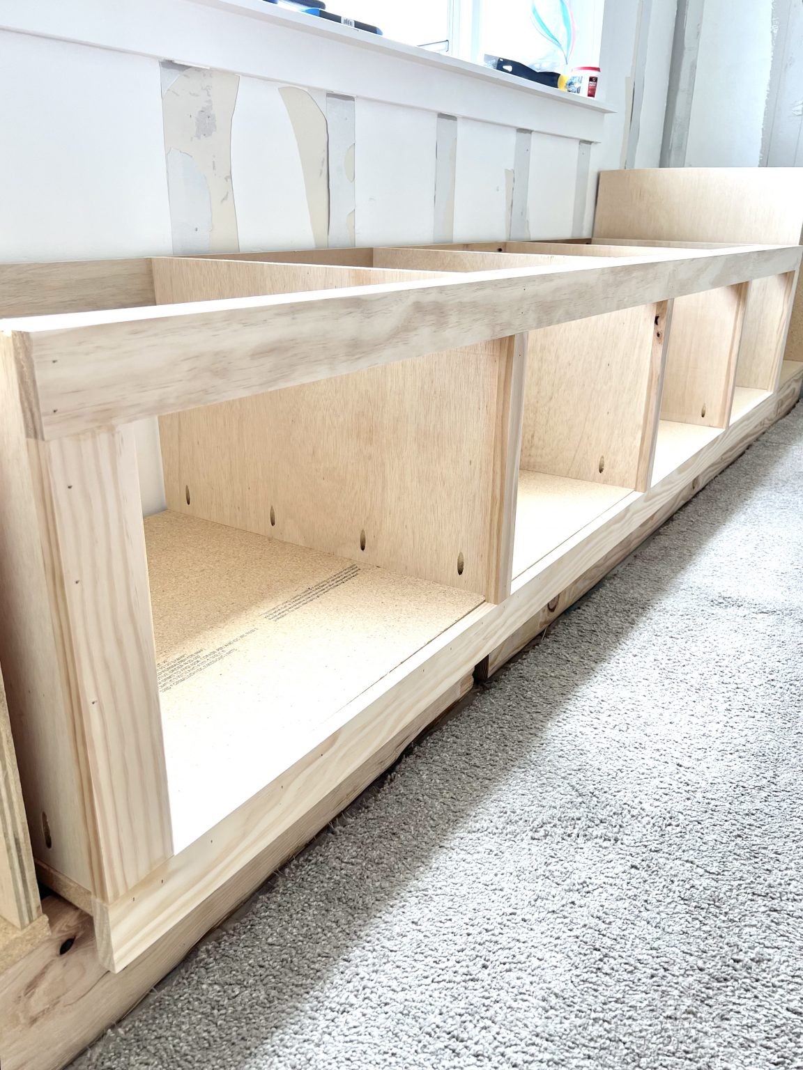 DIY Window Seat with Bookcases Part 1 - Honeybear Lane